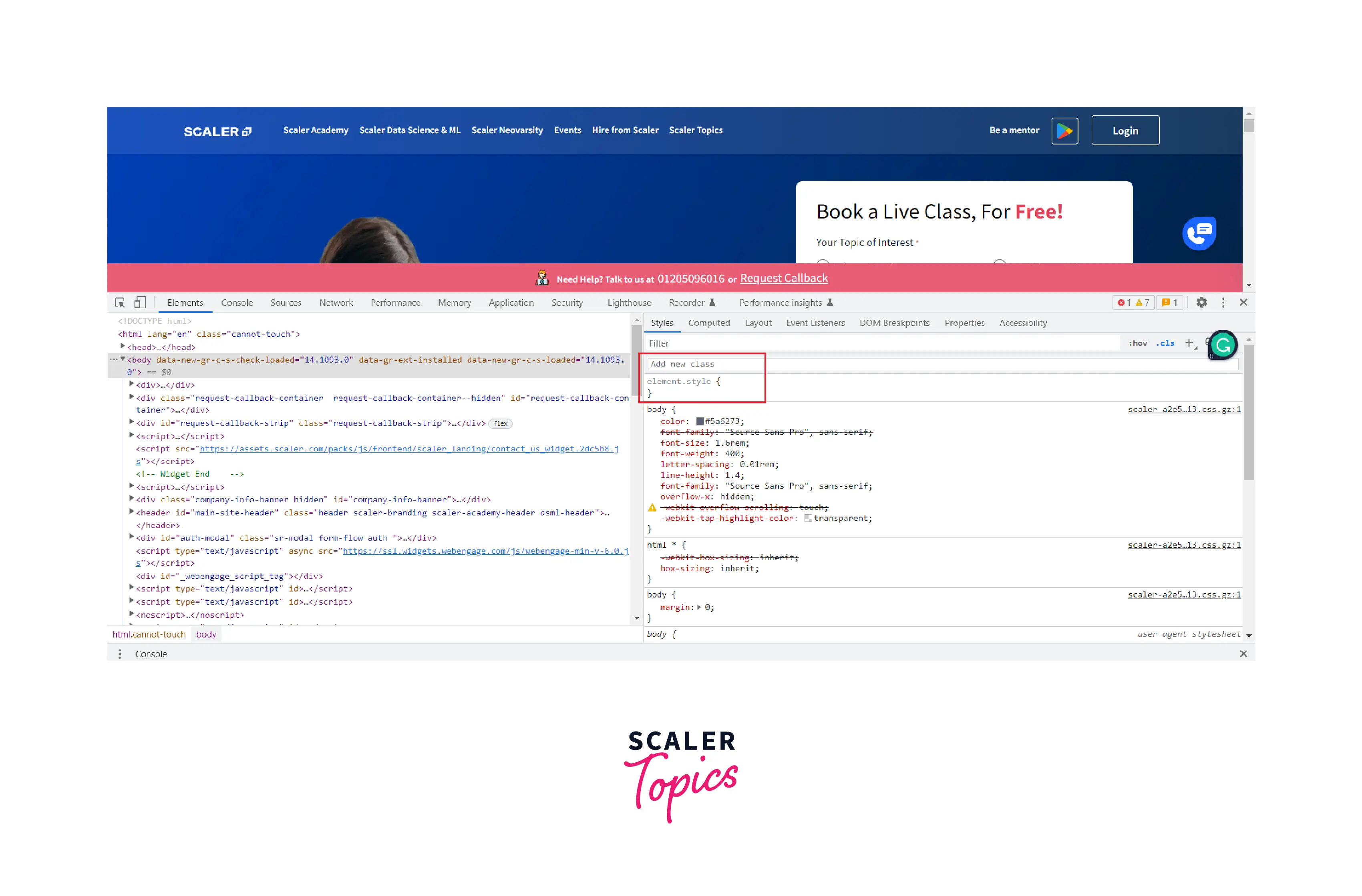 Chrome Developer Tools CSS - Scaler Topics
