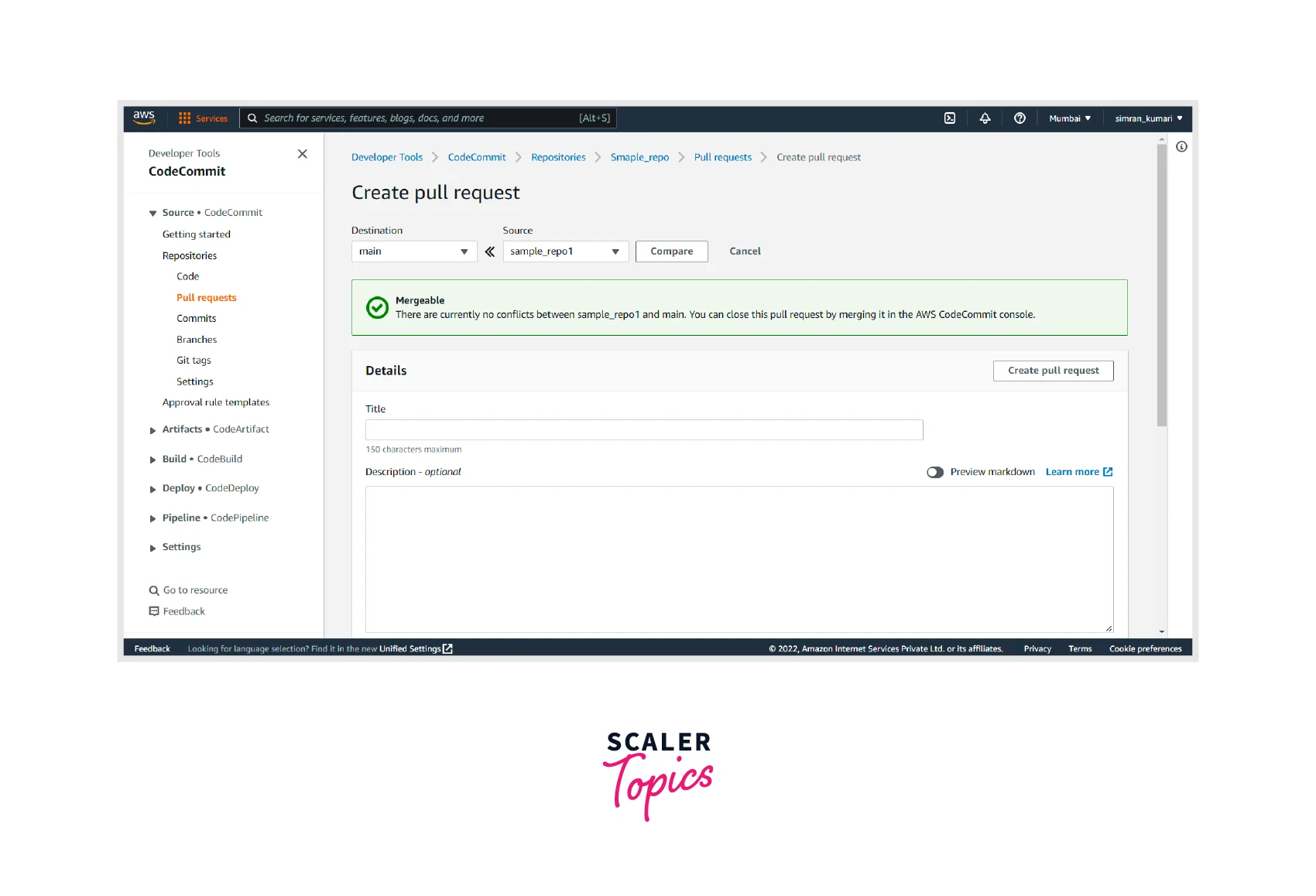 AWS CodeCommit - Scaler Topics